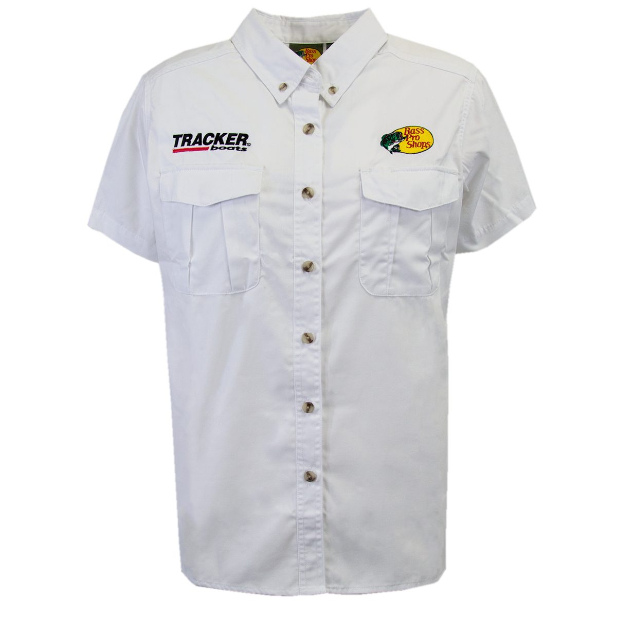 BPS/Tracker Ladies Woven SS Employee Shirt - White – BPS Coupa Punch Out