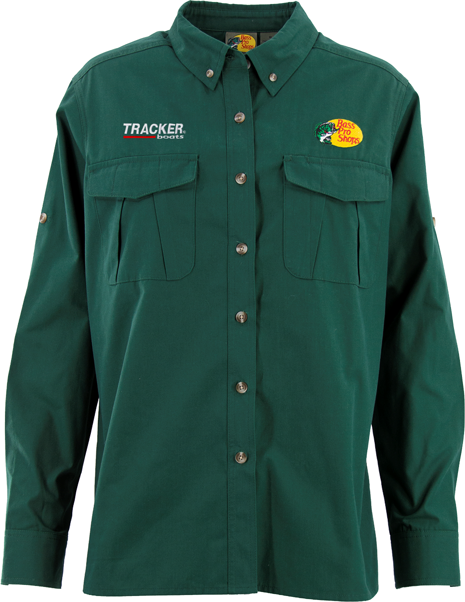 BPS/Tracker Ladies LS Woven Employee Shirt - Green – BPS Coupa Punch Out
